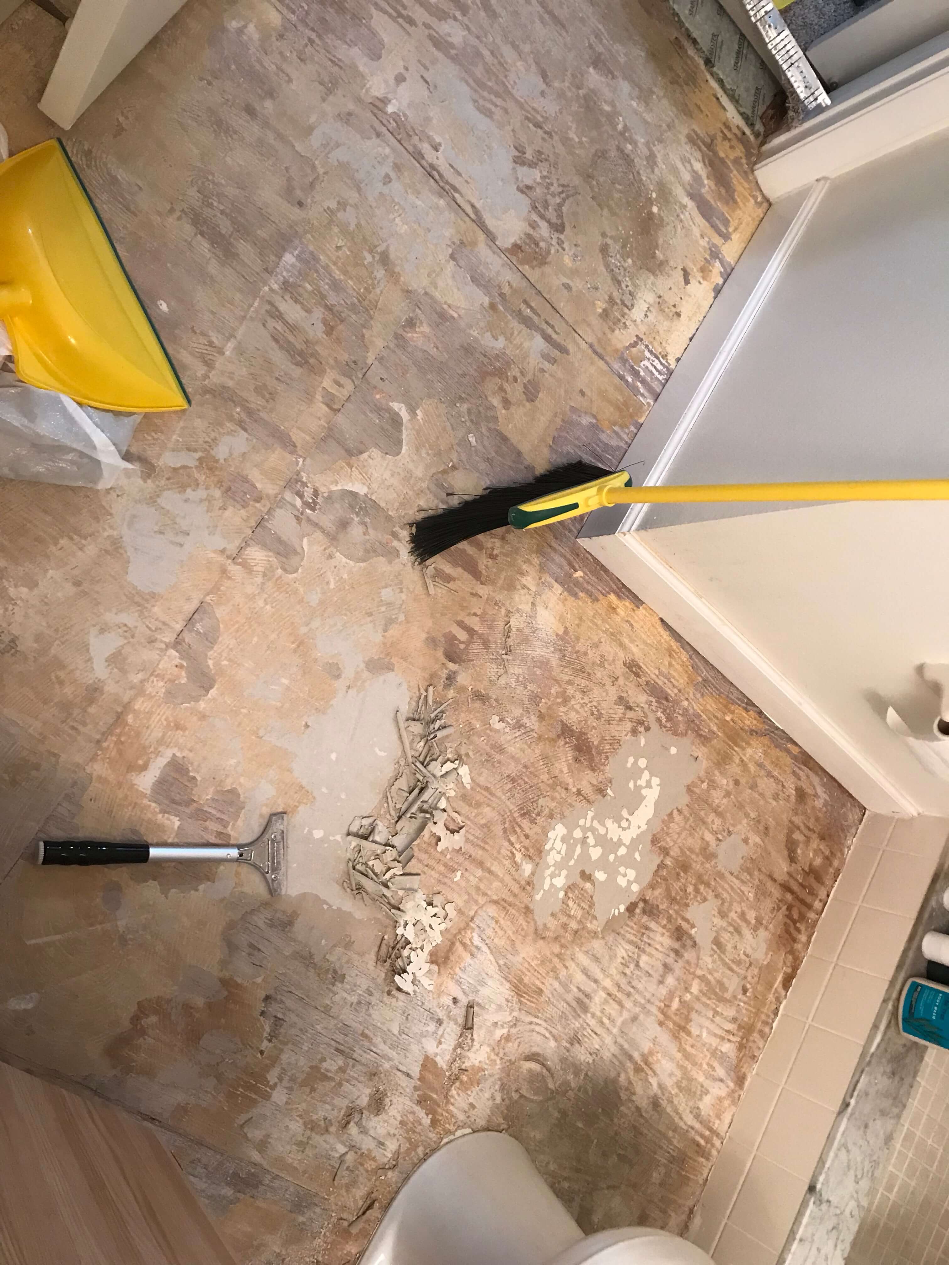 5 Steps to Remove Old Linoleum from Your Bathroom Floor - Frugal Thumb
